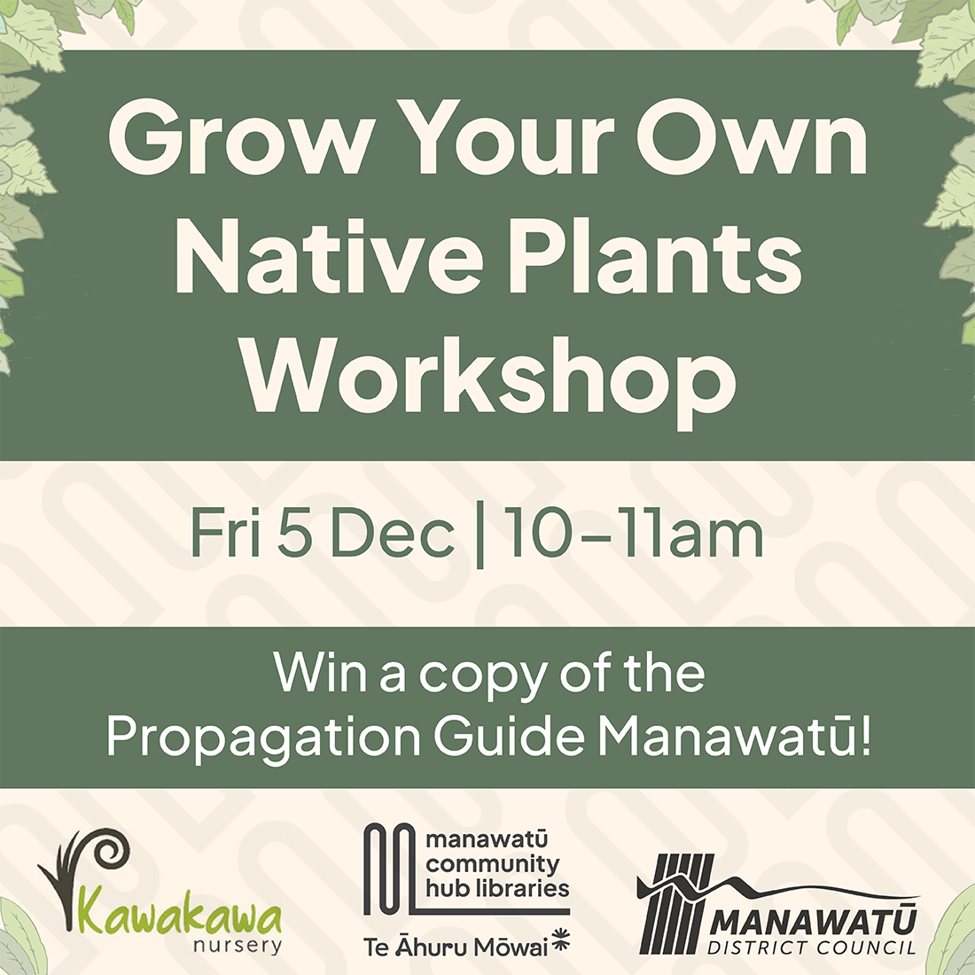 Grow Your Own Native Plants Workshop | Manawatū Community Hub Libraries